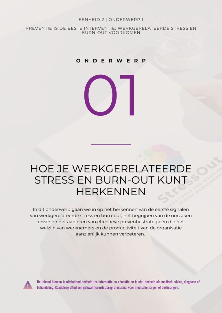 Topic 01: How to Identify Work-Related Stress and Burnout | StressOut ...