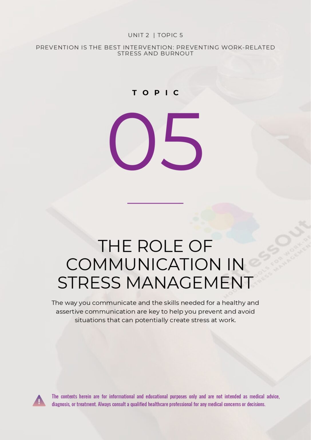 Topic 05: The Role of Communication in Stress Management | StressOut ...